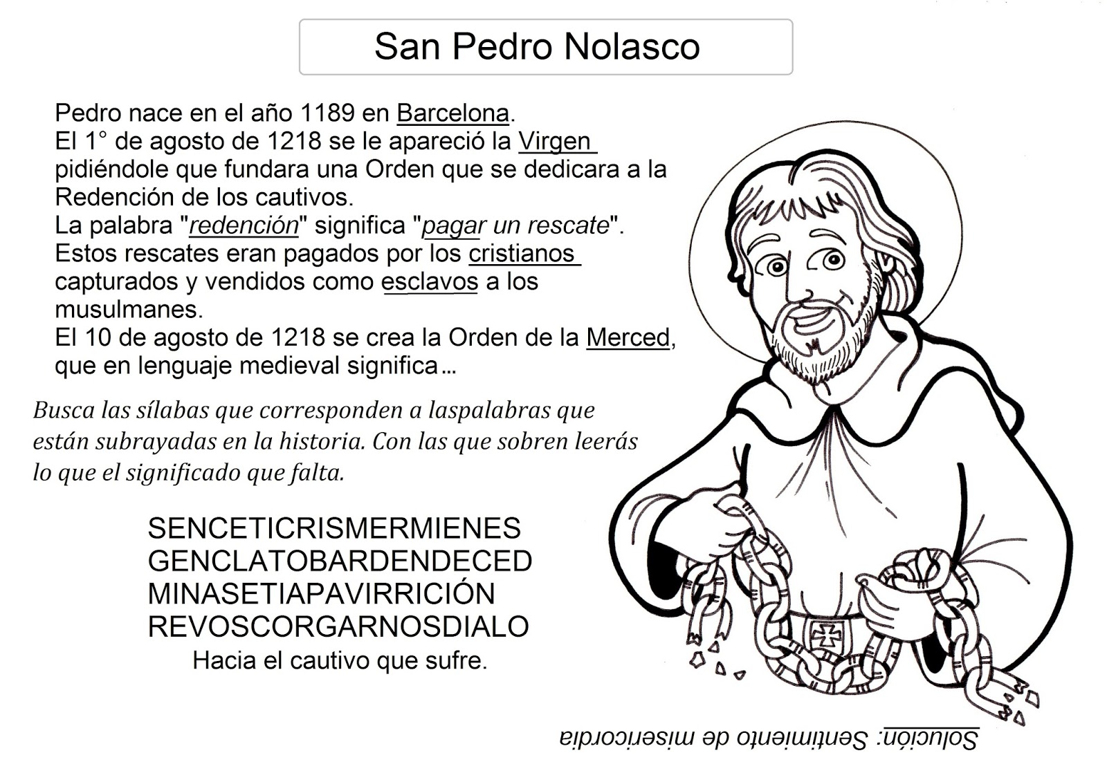 El Rincón de las Melli: San Pedro Nolasco (reseña y actividad)