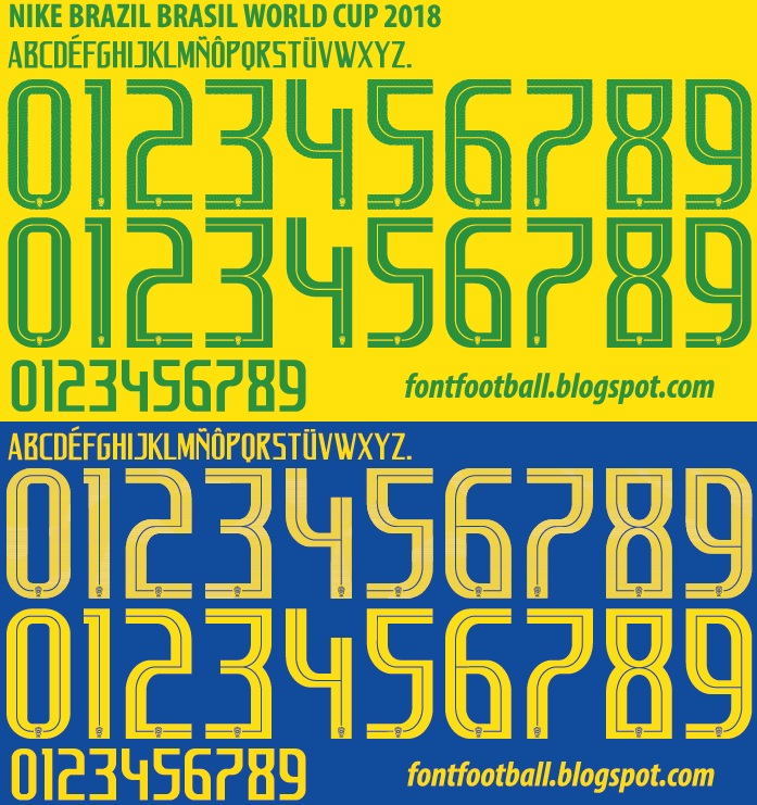 FONT FOOTBALL: Font Vector Brazil World Cup 2018 kit