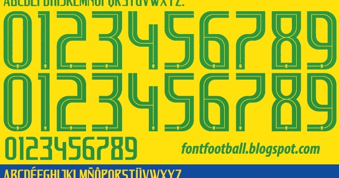 FONT FOOTBALL: Font Vector Brazil World Cup 2018 kit