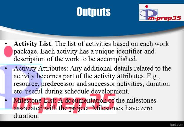 pm-prep35: Define Activities - PMBOK® Guide – Fifth Edition