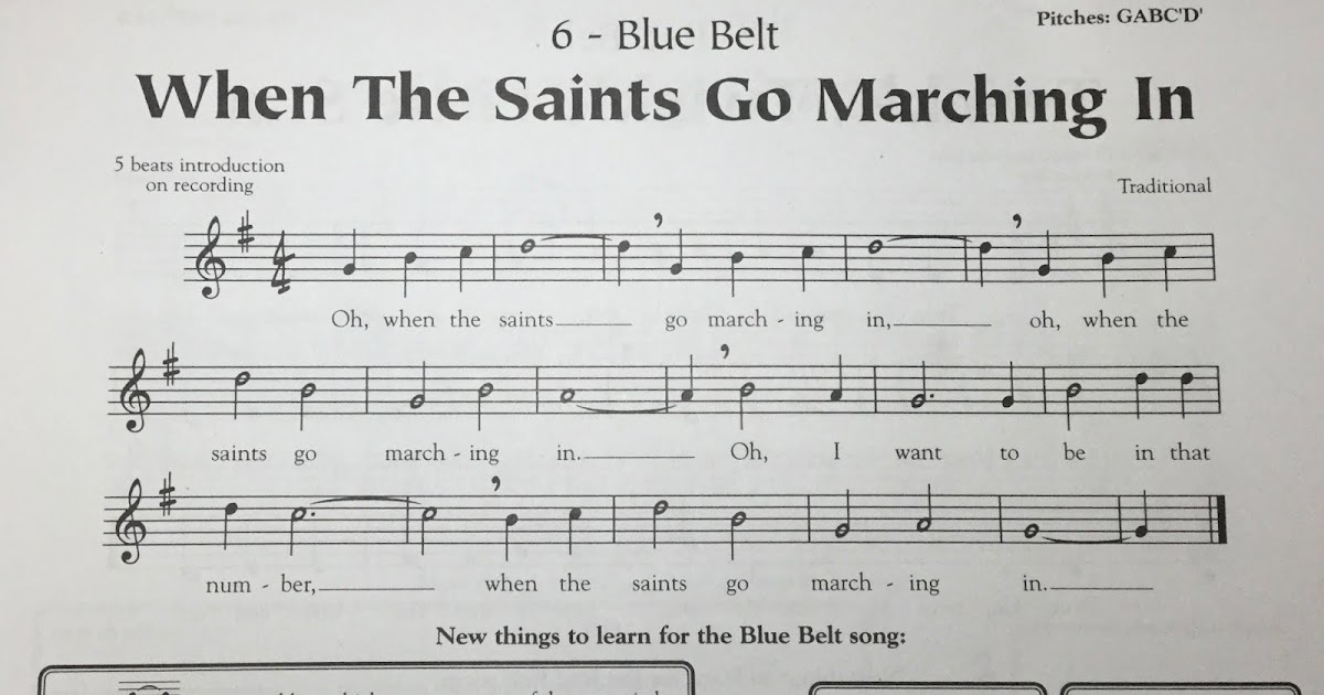 Crestview Recorder Karate: Blue Belt - When the Saints Go Marching In