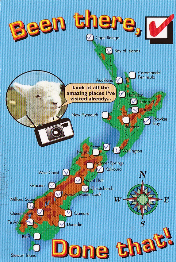 Postcard A La Carte: New Zealand - Been there Map