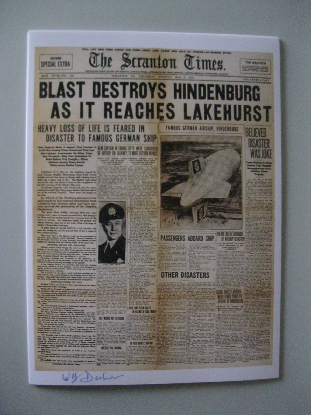 Autograph VIP: Airship Hindenburg Collection. Werner Doehner ...