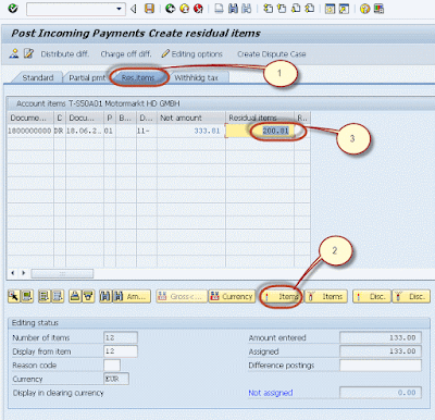 SAP FICO Central: How to post Incoming Partial Payments By Residual Method