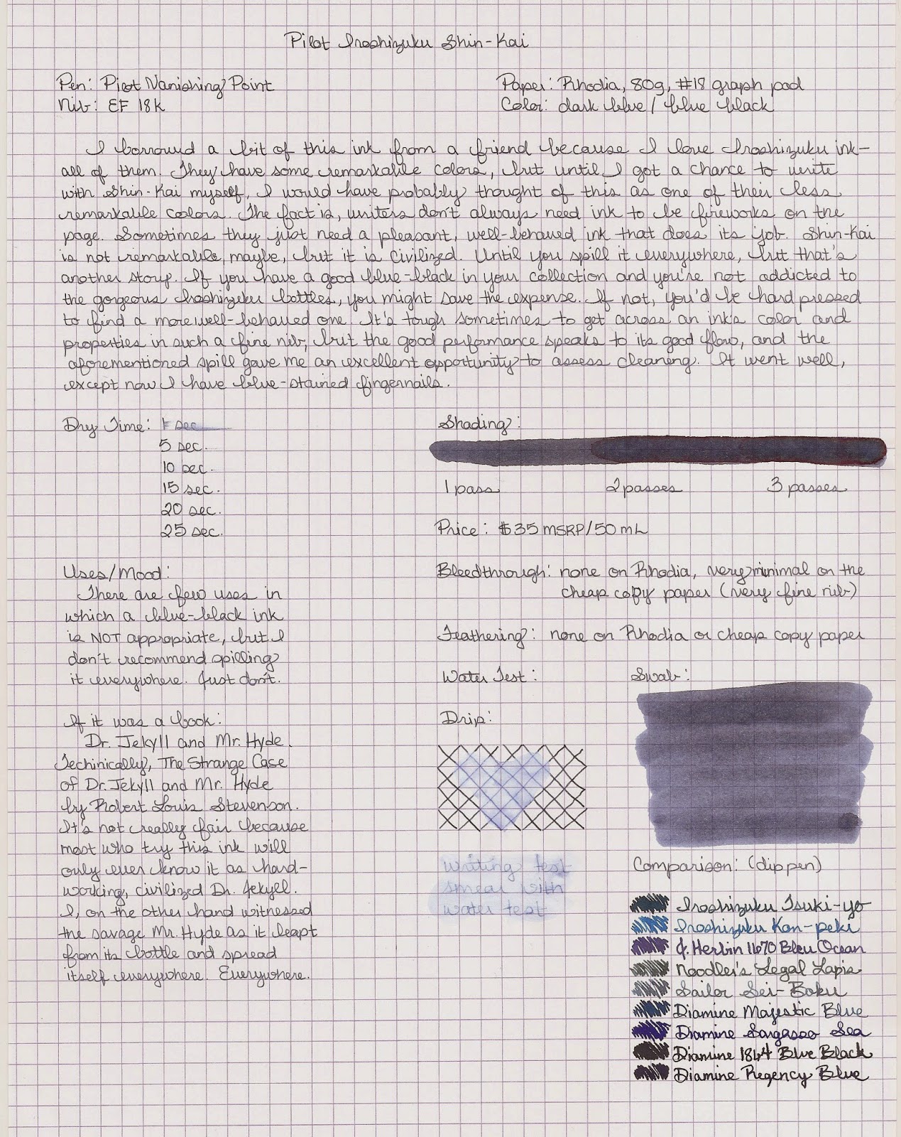 The Unwritten Word: Tools of the Trade: Ink Review - Pilot Iroshizuku ...