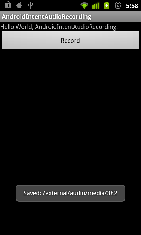 Android Er Start Audio Recording With Intent Of Mediastore Audio Media Record Sound Action