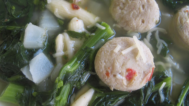 Sheilah's Kitchen: Sausage, Ricotta Cavatelle and Broccoli Rabe Soup