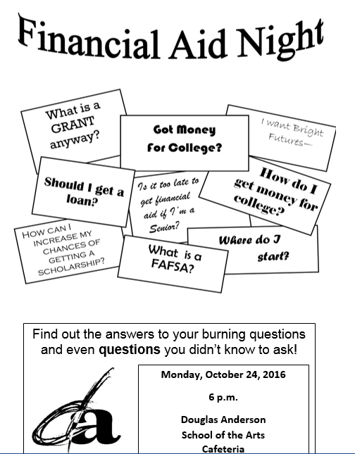Counselor's Corner: Financial Aid Night Flyer
