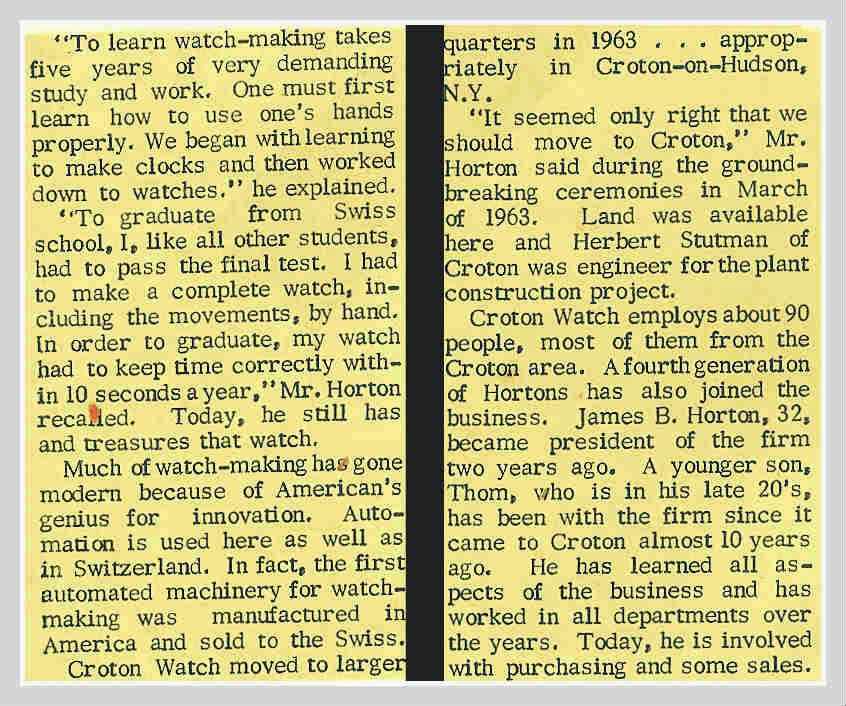 EverythingCroton: 1973: THE 95TH ANNIVERSARY OF CROTON WATCH A.K.A ...