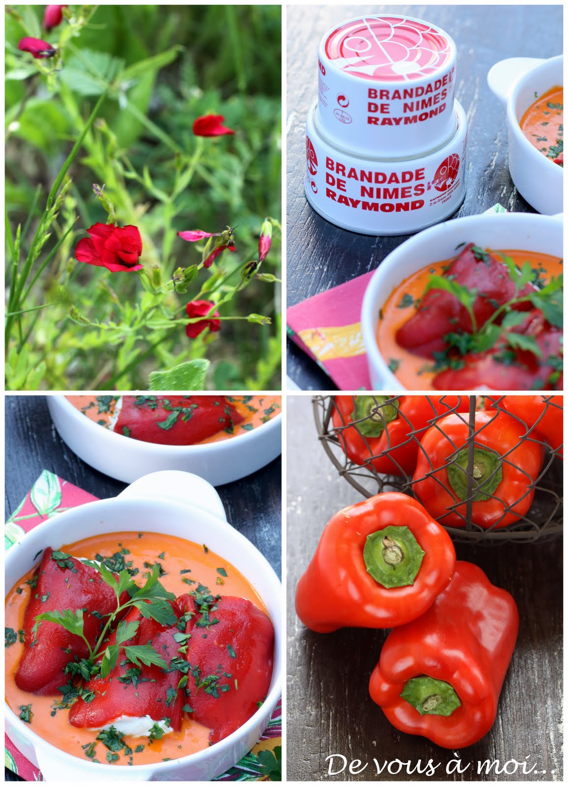 De vous à moi...: Piquillos Farcis à la Brandade, Coulis de Poivrons Rouges