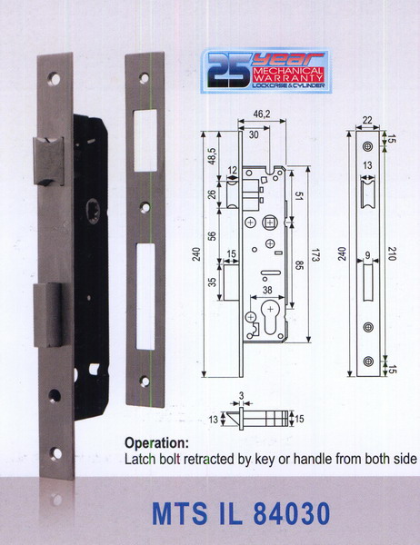 KUNCI DEKKSON: KATALOG KUNCI DEKKSON : MORTISE LOCK/LOCKCASE DEKKSON