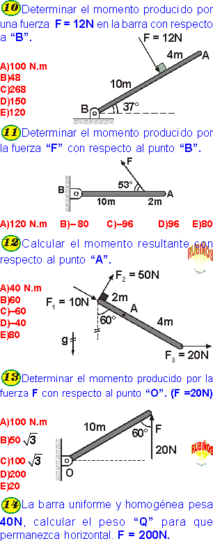 MOMENTO DE UNA FUERZA-TORQUE EJERCICIOS Y PROBLEMAS PARA RESOLVER CON ...