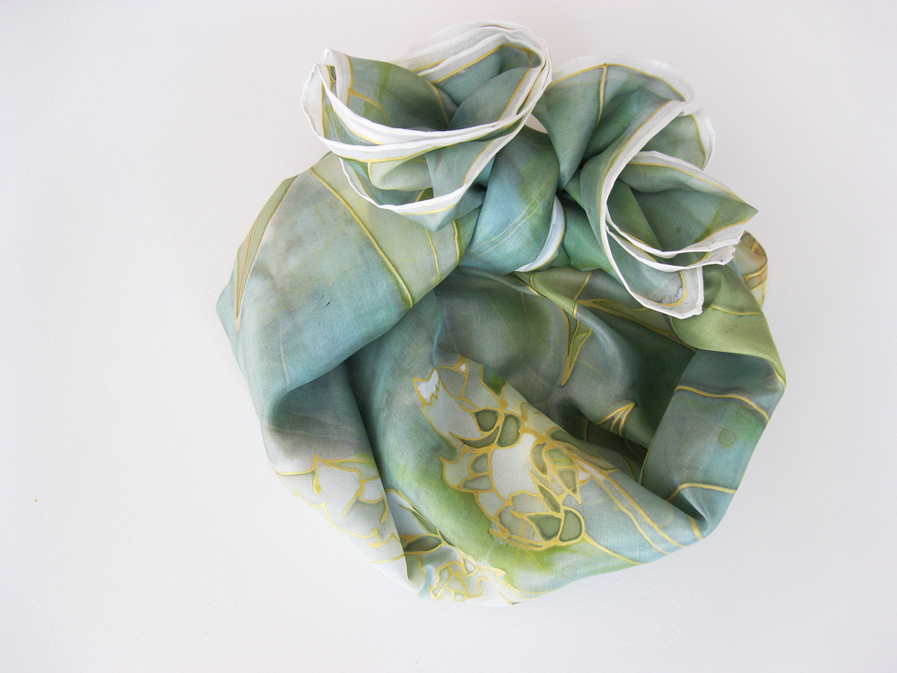 D*E šilkas: Šilkinė skara "Vasaros pieva". Hand painted square silk ...