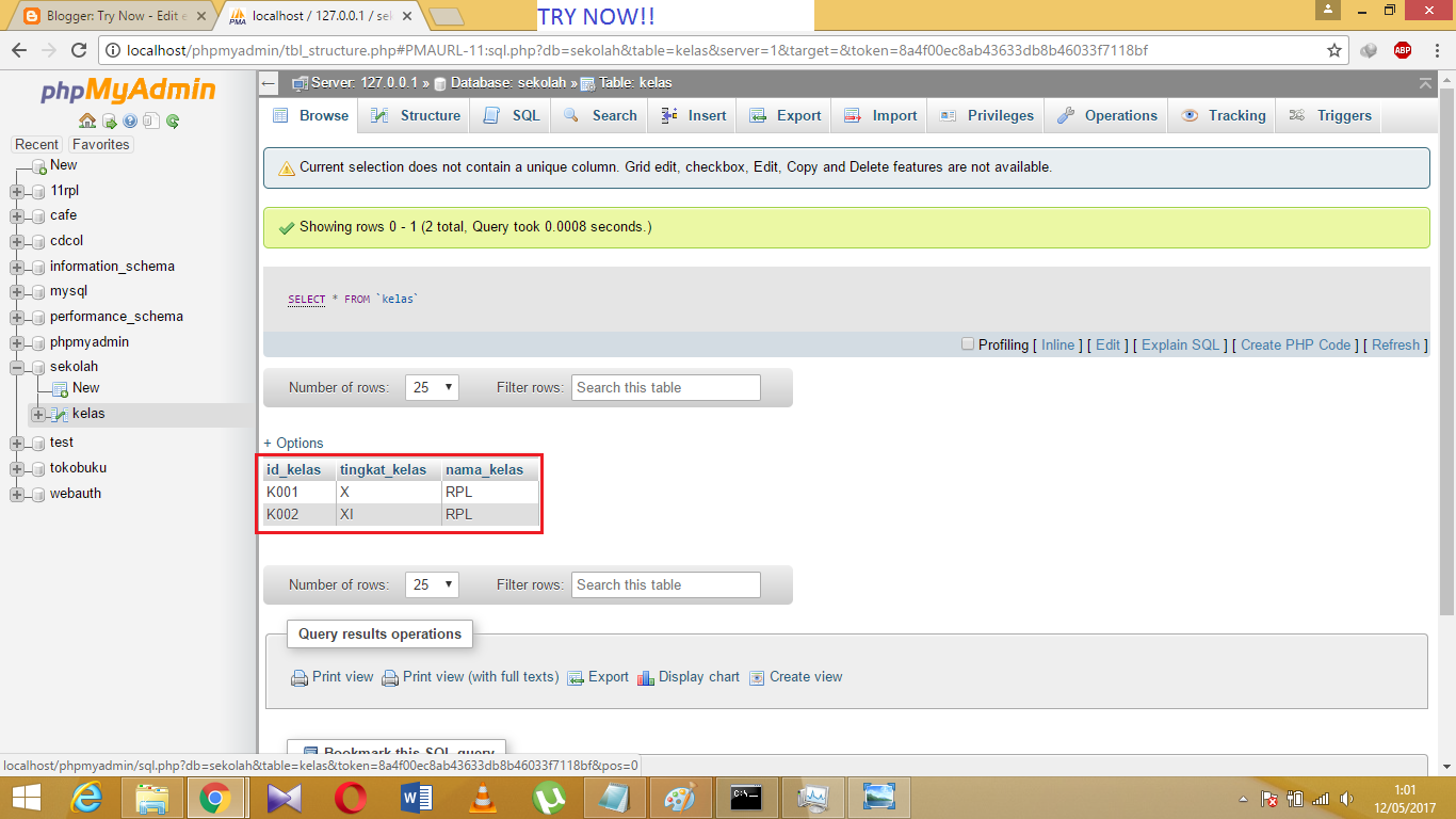 Cara Mengisi Data Pada Tabel DataBase di phpmyadmin - Try Now