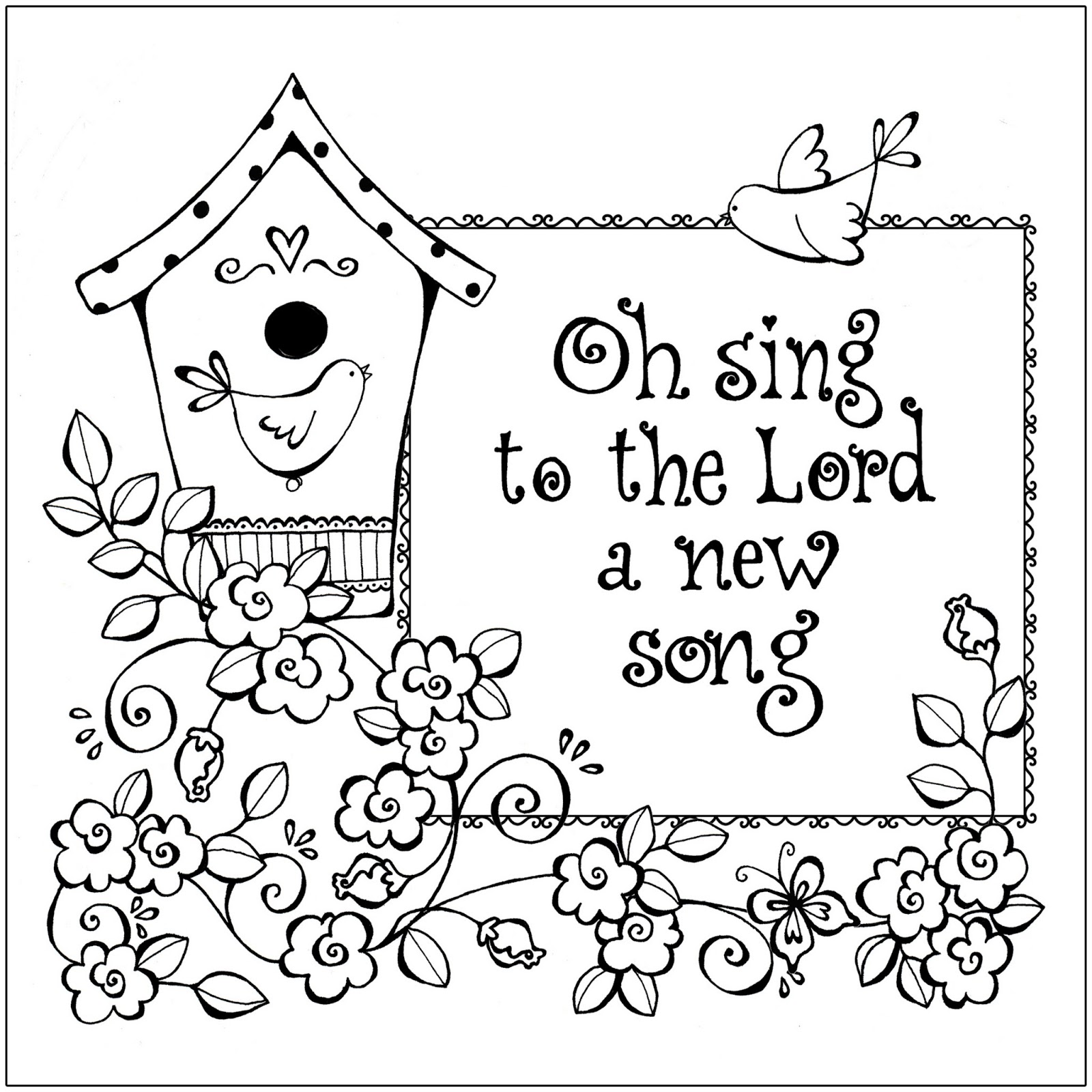 Oh sing to the Lord a new song ~ Dibujos Cristianos Para Colorear