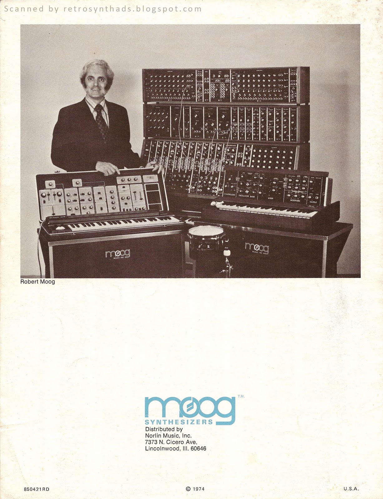 Retro Synth Ads: Moog Synthesizer 15 modular system six-page brochure, 1974