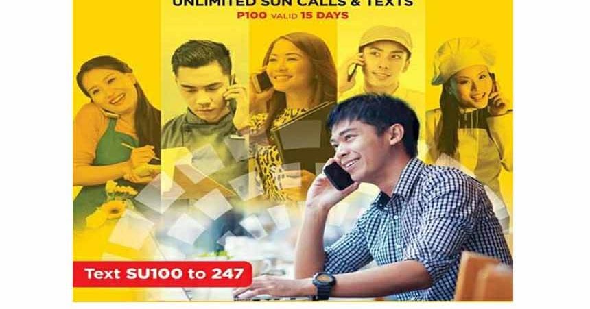 Sun Cellular SU100 – Unlimited Call and Text Only Php100 for 15 Days