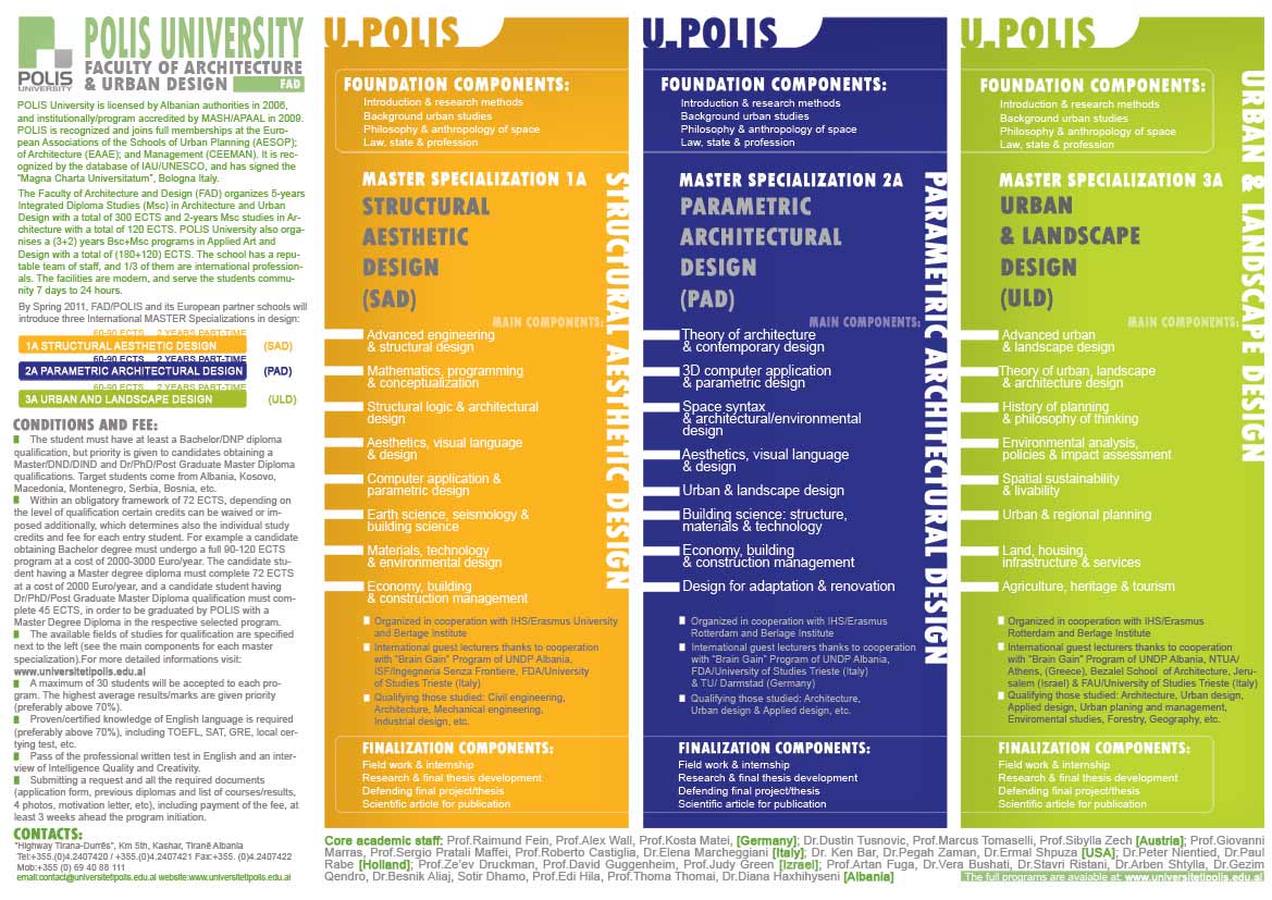 MASTER U_POLIS & IHS / U_ERASMUS: Master at POLIS University-Brochure