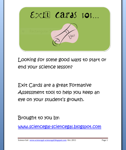 Engaging Learners in the Upper Grades: Exit Cards...