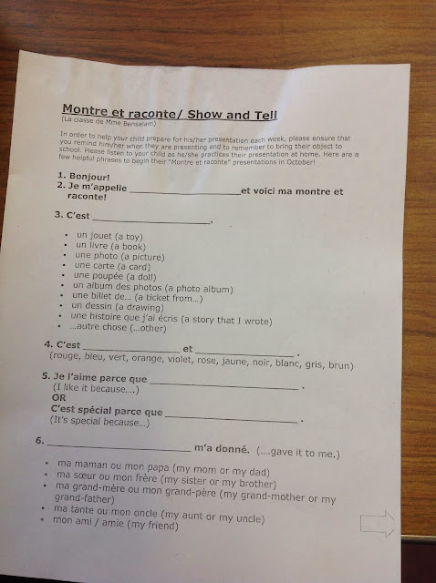 La classe de Mme Bensalam: Montre et raconte - Janvier 2016
