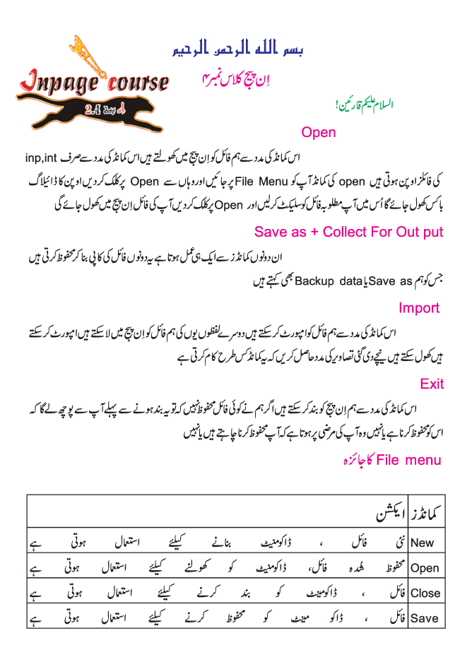 Inpage In Urdu Complete Course 4 ~ Urdu Tutorial
