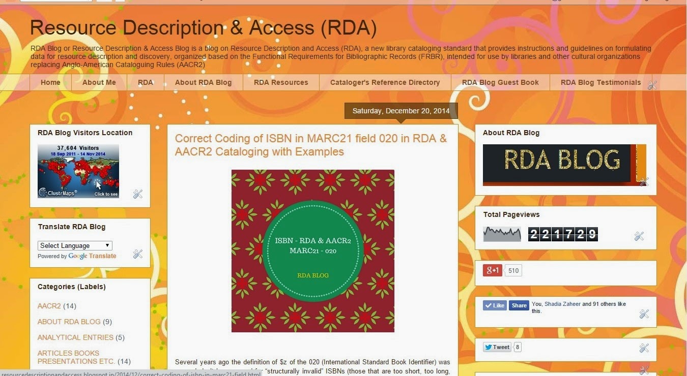 RDA BLOG: Correct Coding of ISBN in MARC21 field 020 in RDA & AACR2 ...
