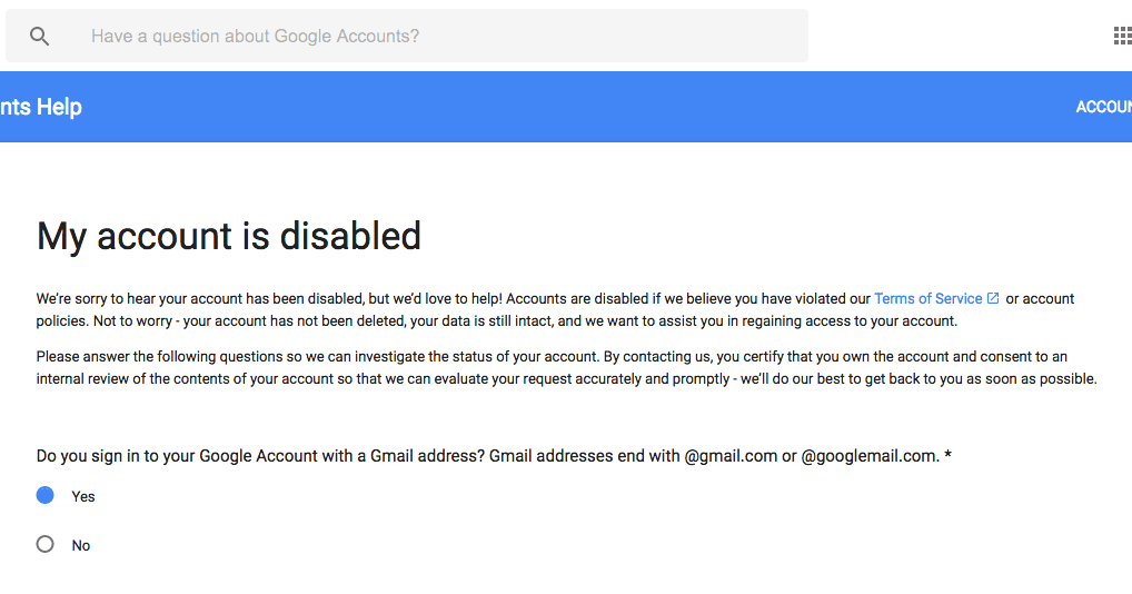 How To Recover A Disabled Gmail Account Blogger Archive