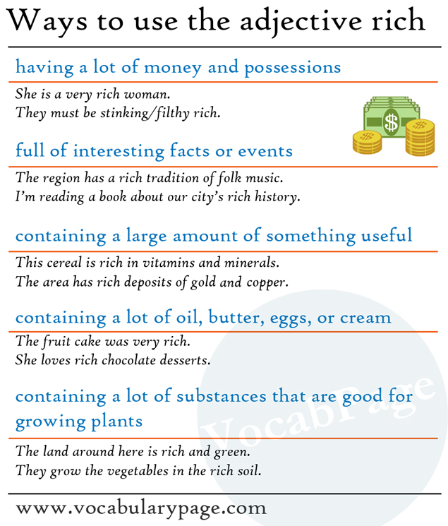 Adjectives: rich vs wealthy