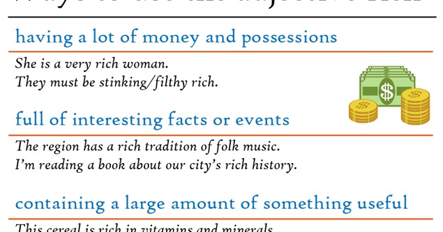 Adjectives: rich vs wealthy