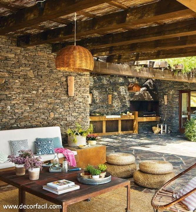 ÁREA COM CHURRASQUEIRA RÚSTICA: 33 IDEIAS PARA TE INSPIRAR