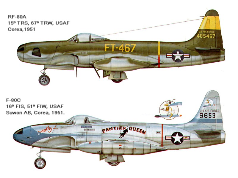 AVIÕES MILITARES: Lockheed F-80 Shooting Star