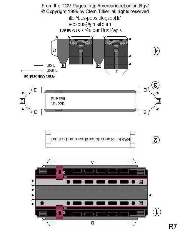 Maquette papier 47: TGV DUPLEX