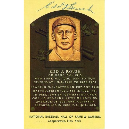 Cincinnati Reds Baseball Card Collector: Edd Roush Autographed HOF Postcard