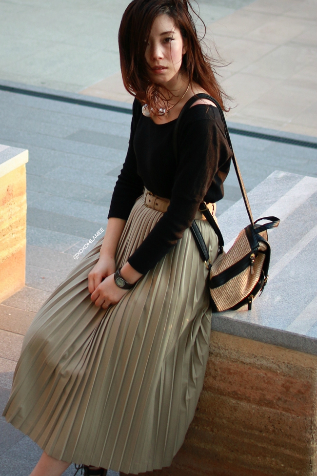 2015/04/26 OOTD : PLEATED SKIRT - Japanese Fashion Blogger xoxoHilamee ...