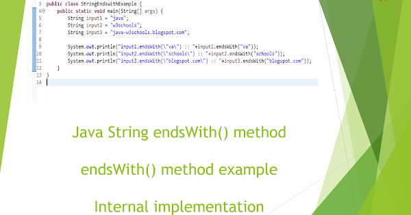 String endsWith Method in Java With Example - Internal Implementation ...