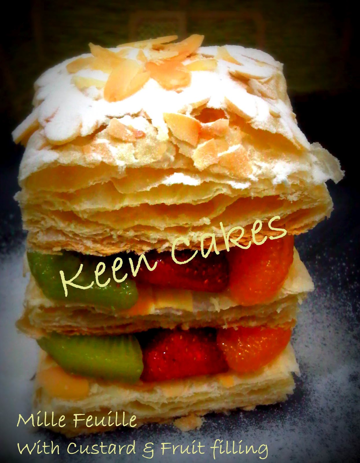 Keen Cakes: Mille Feuille with custard & fruit Filling