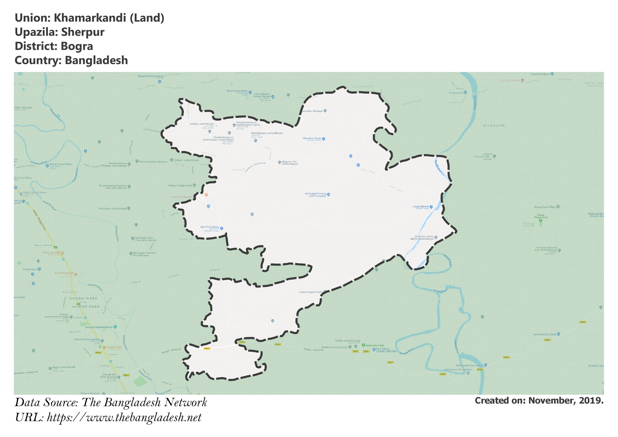 Khamarkandi Union, Bogra