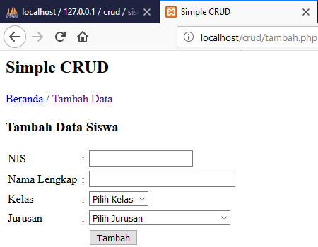 Cara Membuat Web CRUD Data Siswa Sederhana dengan PHP dan MySQL | Suka ...