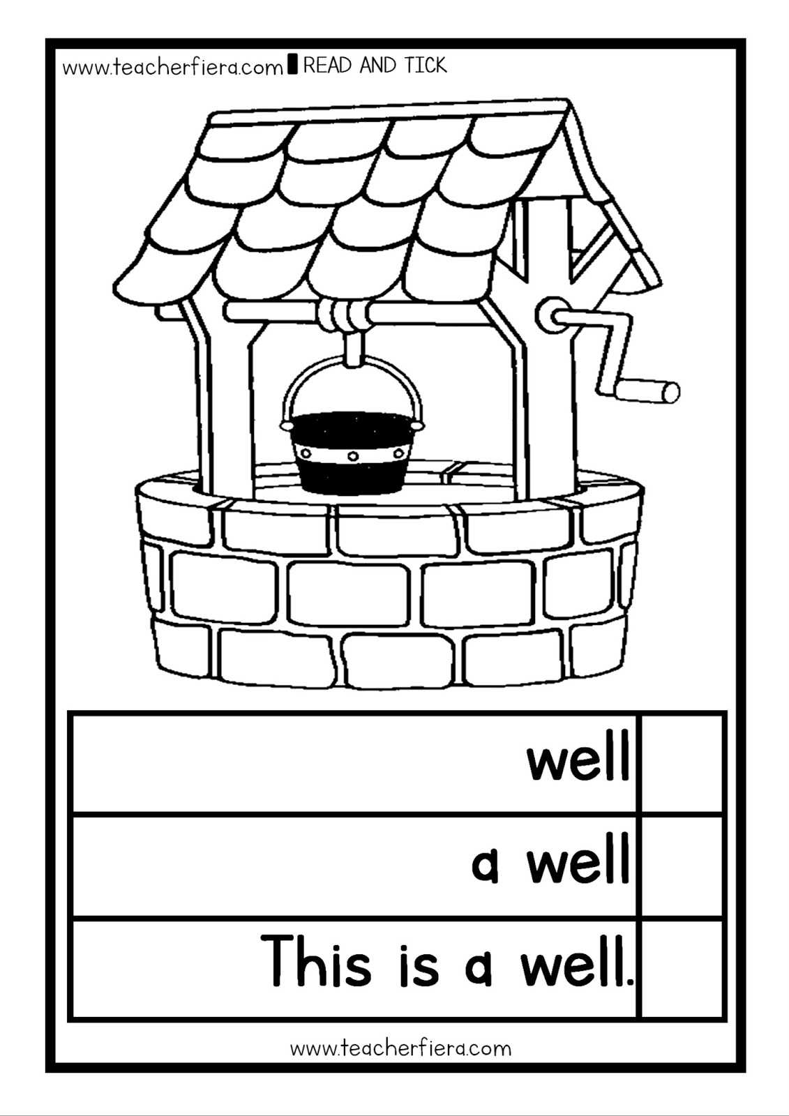 teacherfiera.com: READ AND TICK (BLACK AND WHITE VERSION)