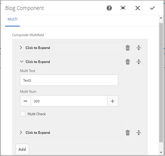 AEM Cases: Composite Collapsible Multifield in AEM 6.3 Touch UI