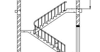 Staircase (dog-legged) design and original line plan AutoCAD file(.dwg ...