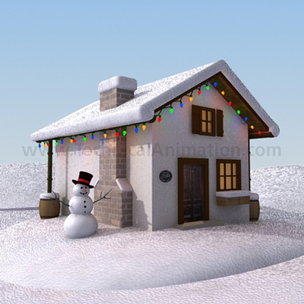 3D Christmas Cottage Wallpaper | Cool HD Wallpapers