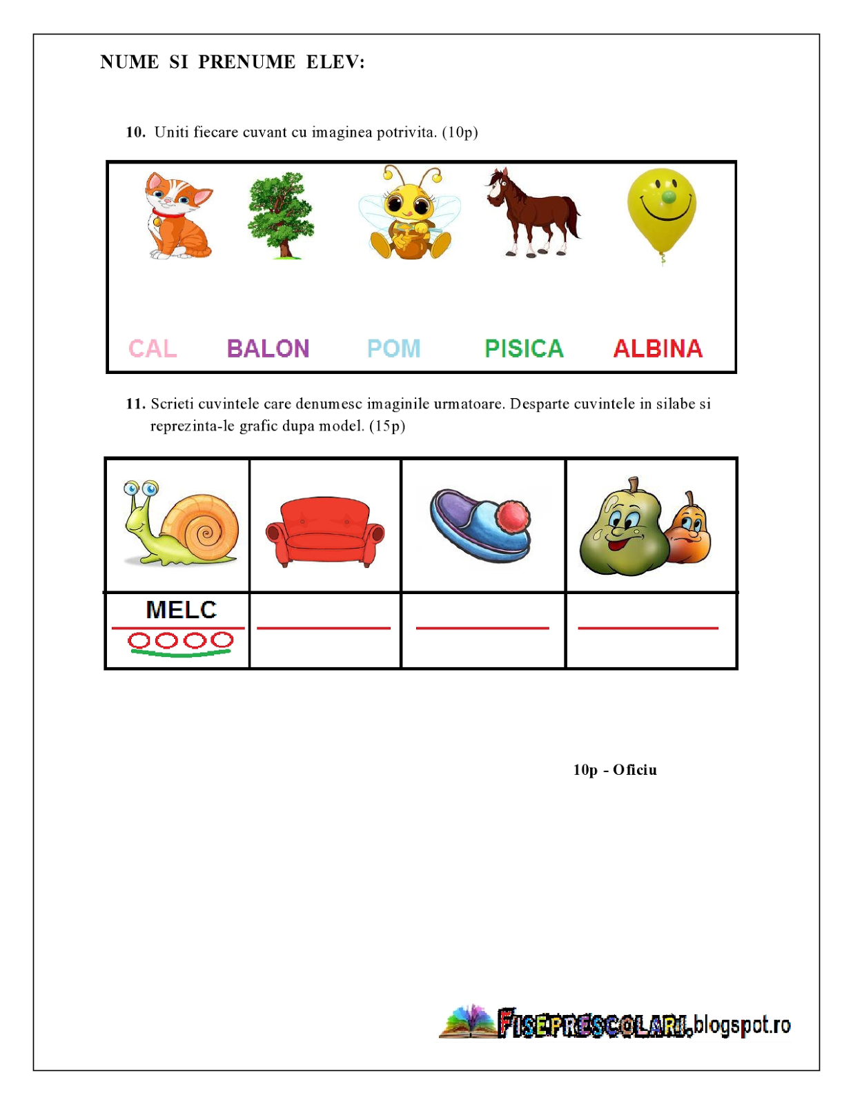 TEST de Cultura Generala pentru copiii de Clasa Pregatitoare :: Fise de ...