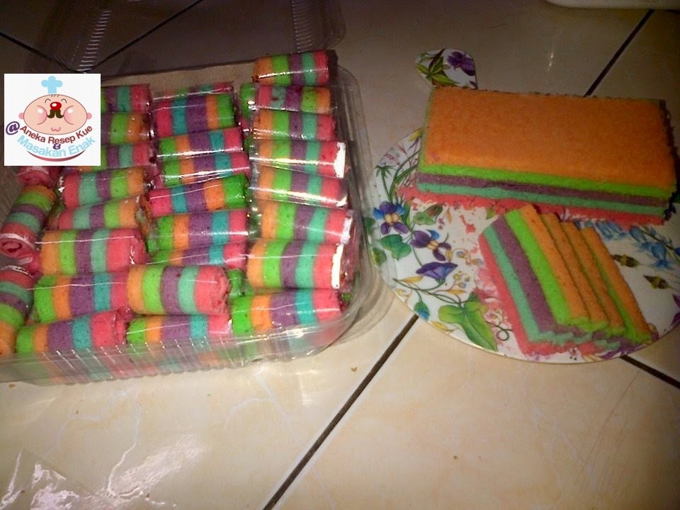 Aneka Resep Kue dan Masakan Enak: Bolu Kukus Pelangi Roll Mini by.Mbu ...