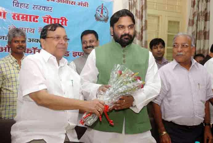 View Patna: Bihar Urban Development Minister Samrat Coudhary holds ...
