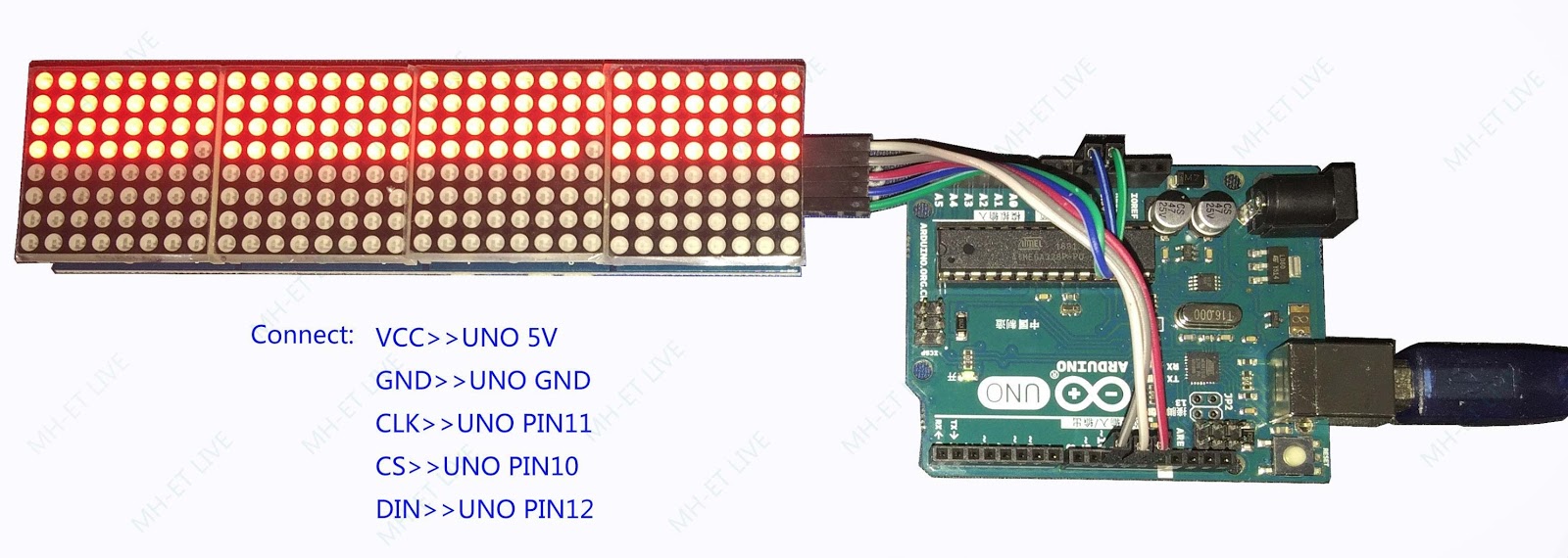 Paket Belajar Running Text Arduino Dot Matrix Kecil Dengan Chip Max7219 085743320570 Paket