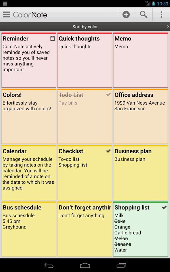 ColorNote Bloco de Notas Lista - Aplicativos