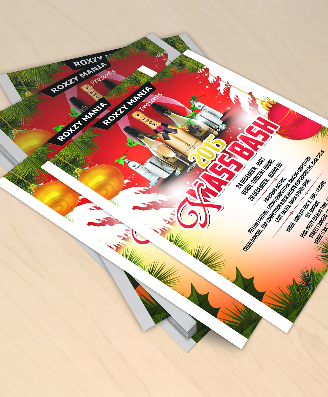Christmas Flyer Mockup Design in Photoshop ~ PAKQS CONCEPTS
