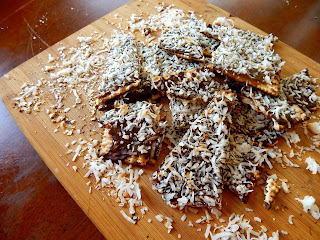 The Nerdy Chef: Samoa Matzo Bark