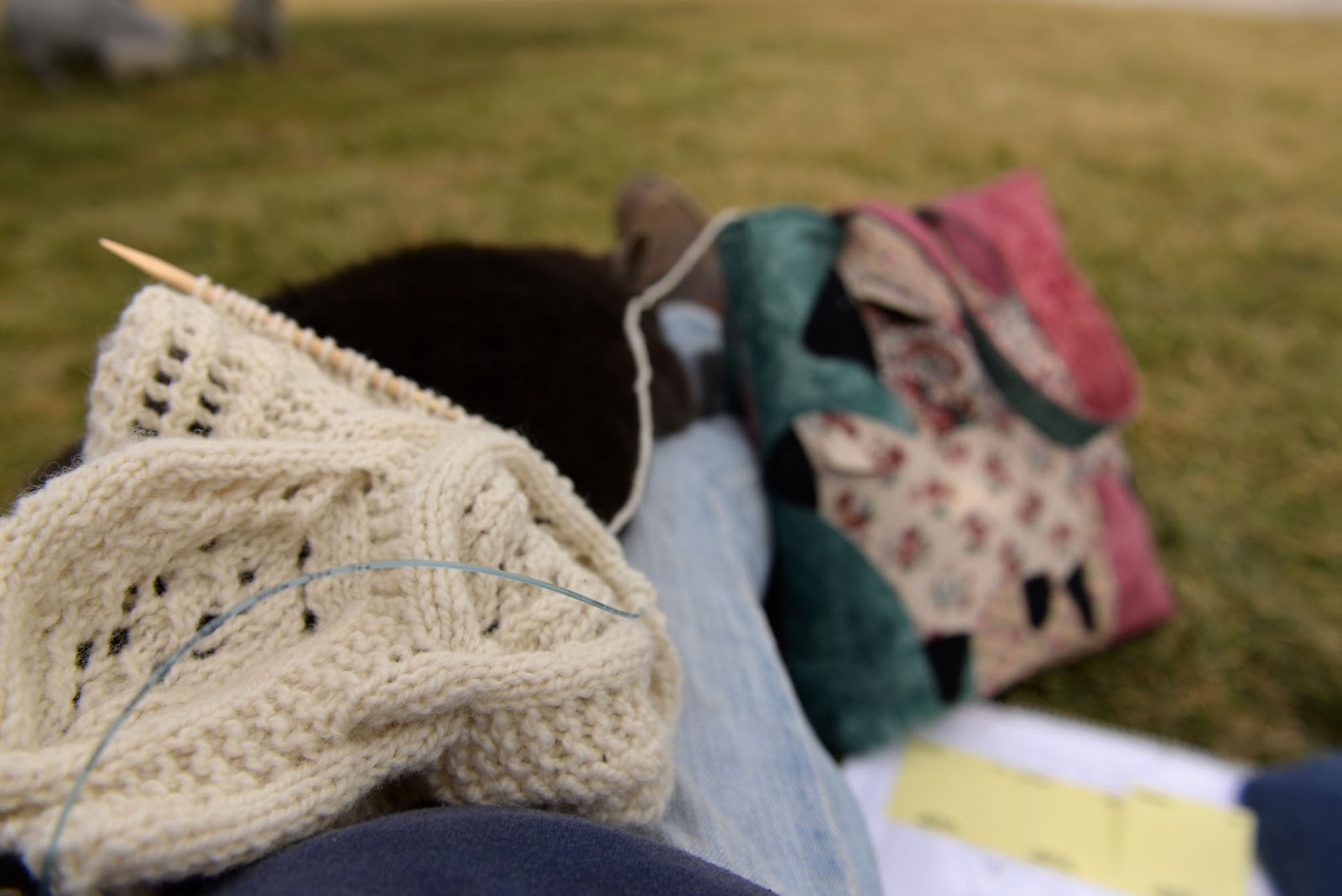 Punkin's Patch: Yarn Along - The Knitting Bag Of Horrors